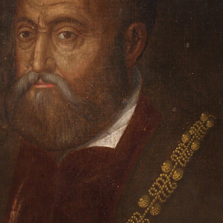 19th Century Oil on Canvas Italian Nobleman Portrait Painting, 1850 For ...