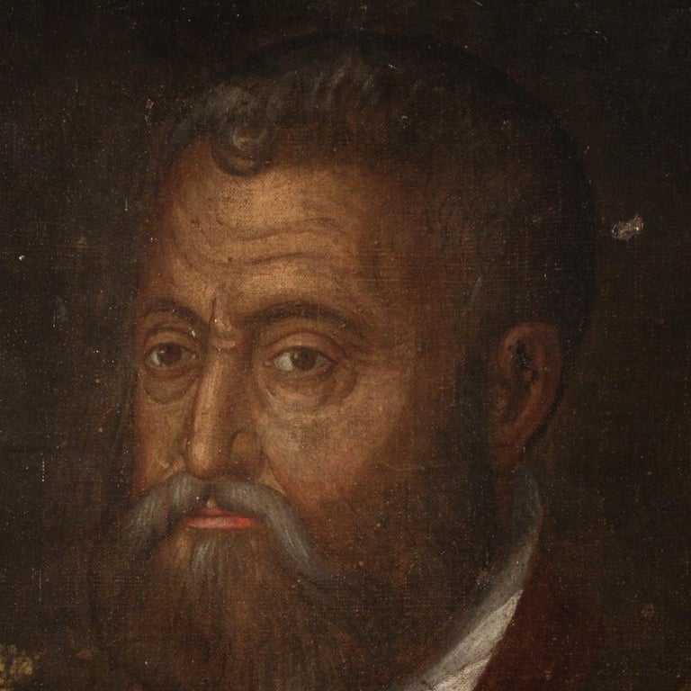 19th Century Oil on Canvas Italian Nobleman Portrait Painting, 1850 For ...