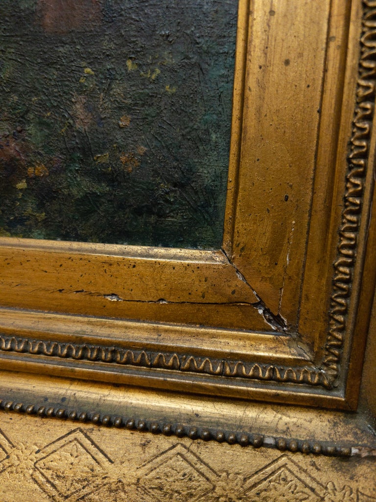 19th Century Oil on Canvas Painting of Dogs in Gilt Frame by Charles ...