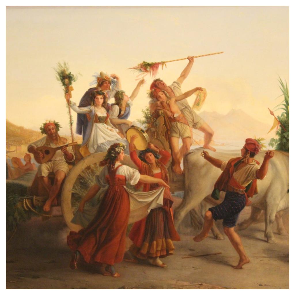 19th Century Oil on Canvas Antique Italian Portrait Painting, 1860 For ...