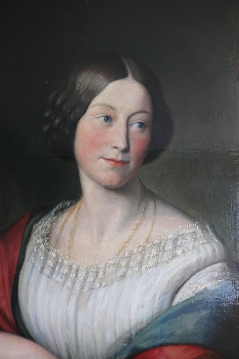 19th Century Oil on Canvas Portrait of Mary Harris Stretton, with ...