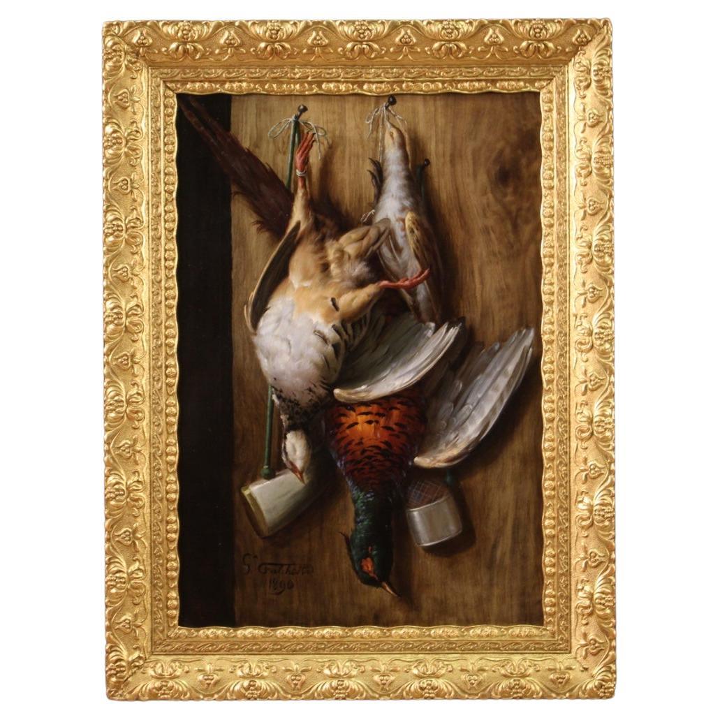 19th Century Signed Orren C. Richard Skull Still Life Oil Painting For ...