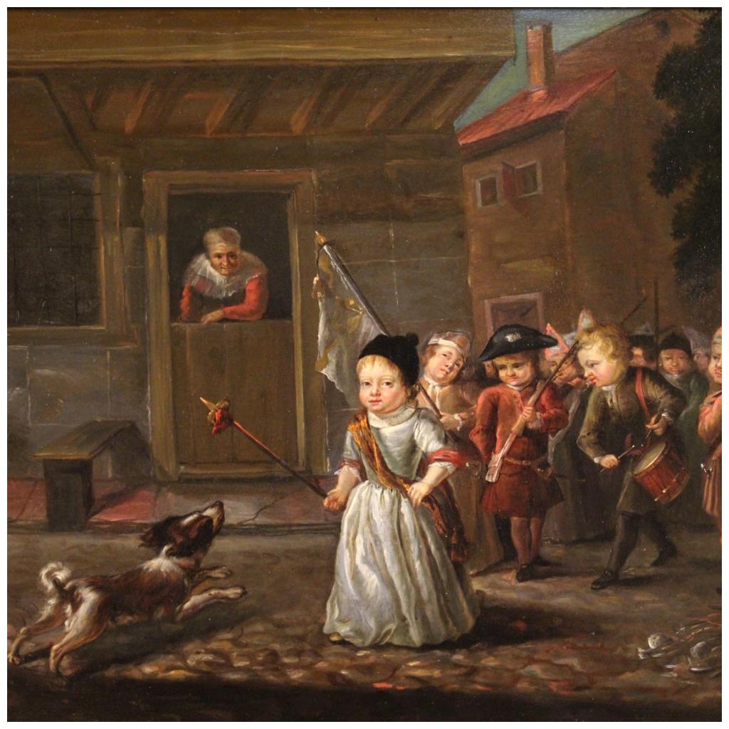 19th Century Oil on Canvas French Interior Scene Painting, 1850 at 1stDibs