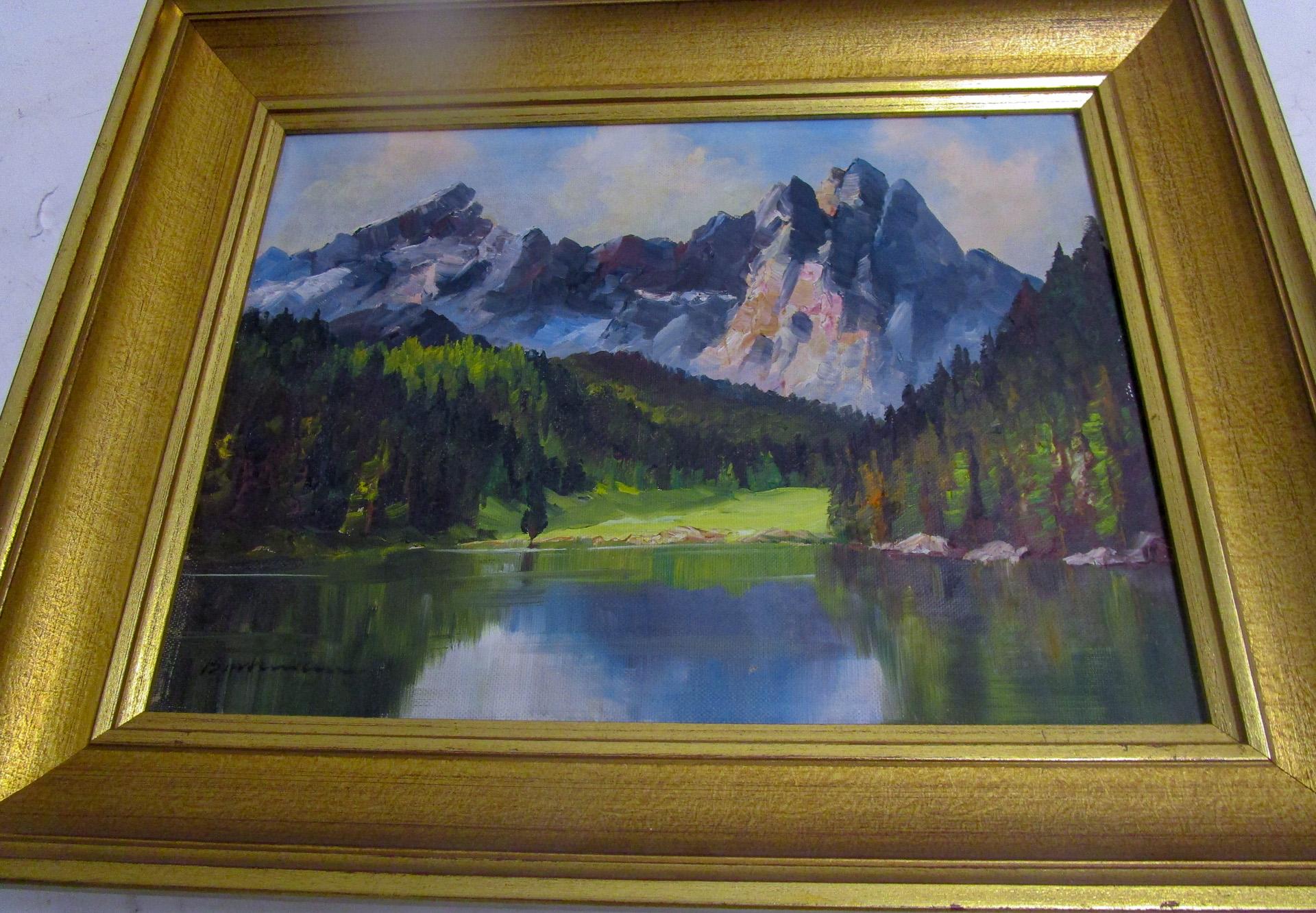 19th Century Oil Painting of Alps Seealpsee, Switzerland For Sale at ...