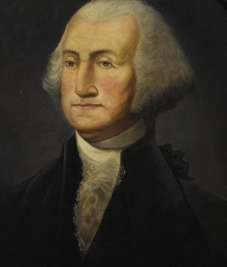 George Washington, Antique Oil Portrait, after Rembrandt Peale, 19th ...