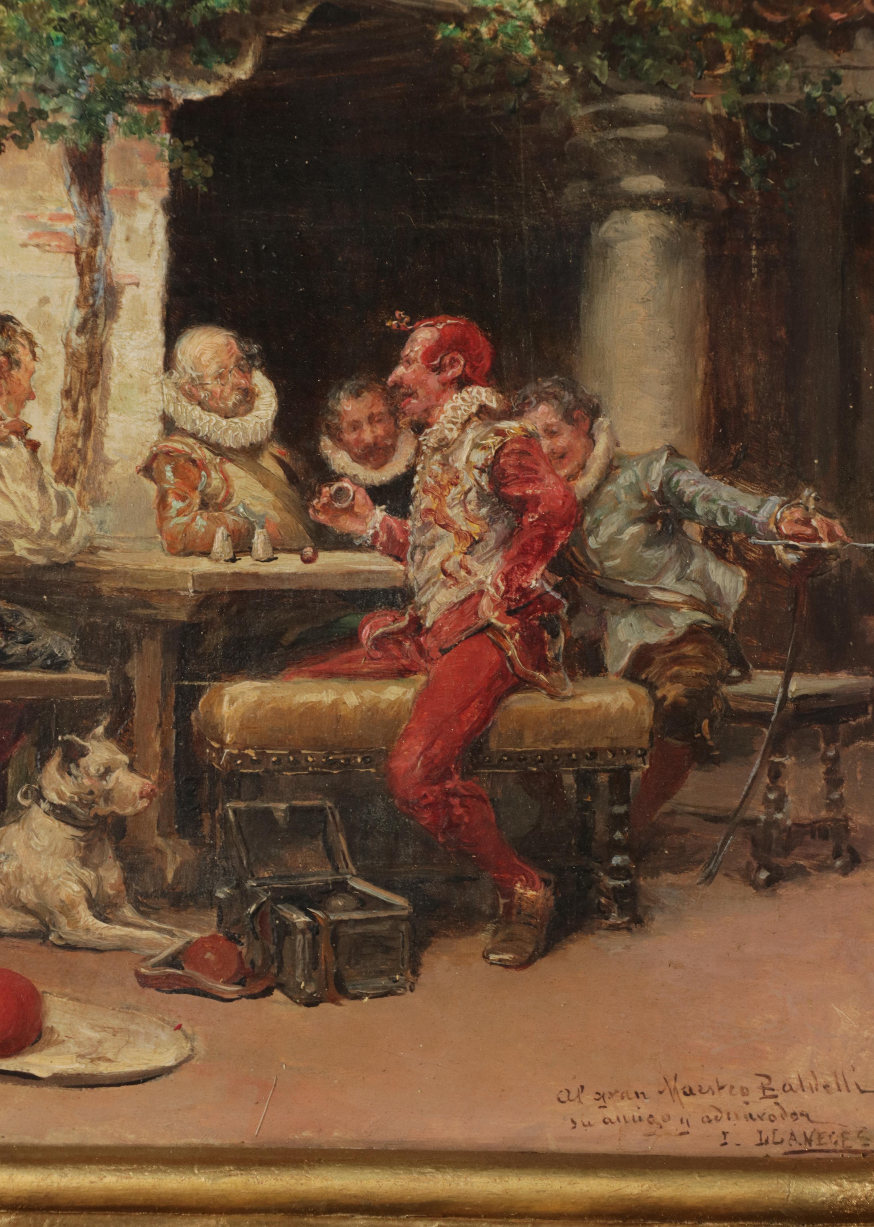 19th Century Oilpainting in Renaissance Style by J. Llaneces with ...