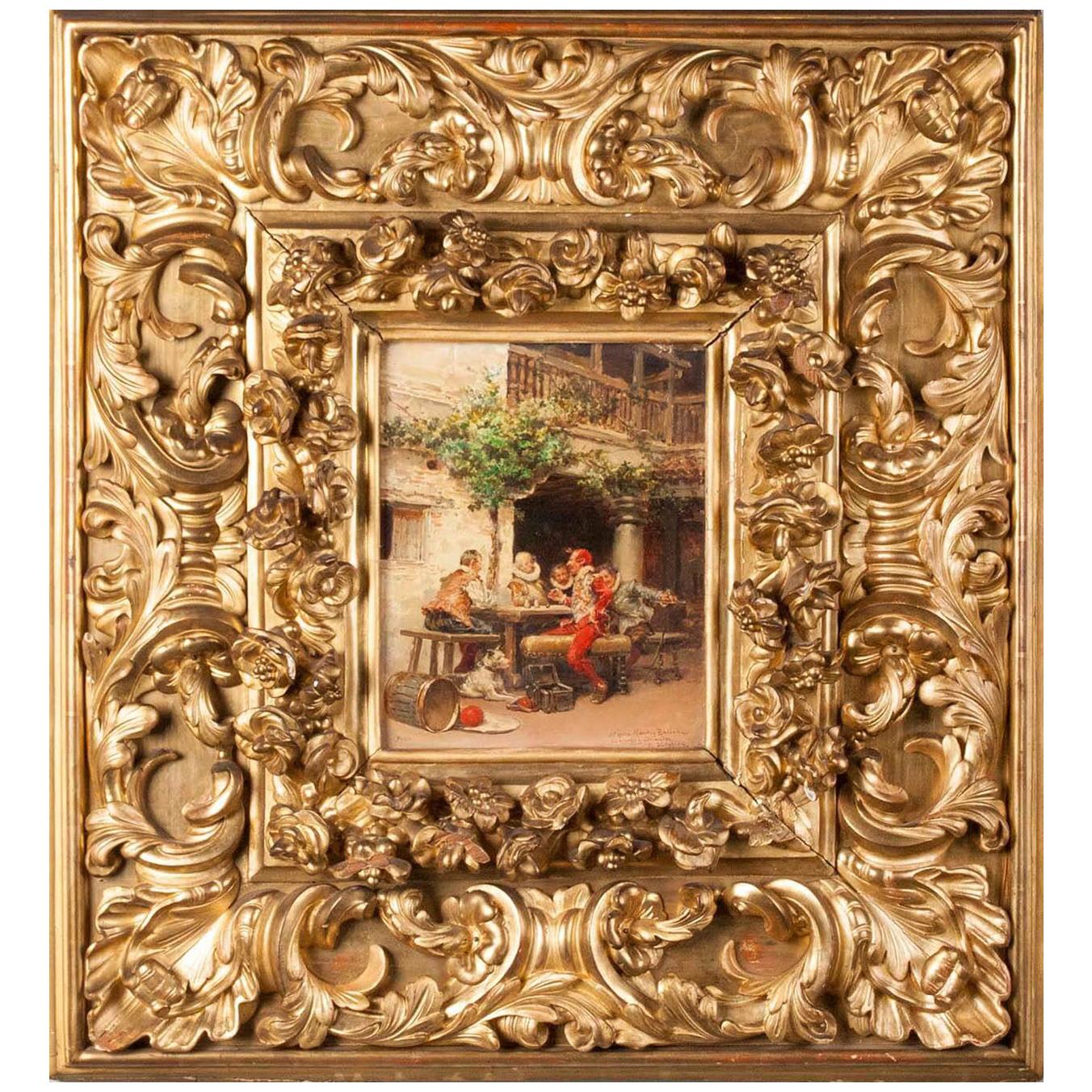 19th Century Oilpainting in Renaissance Style by J. Llaneces with ...