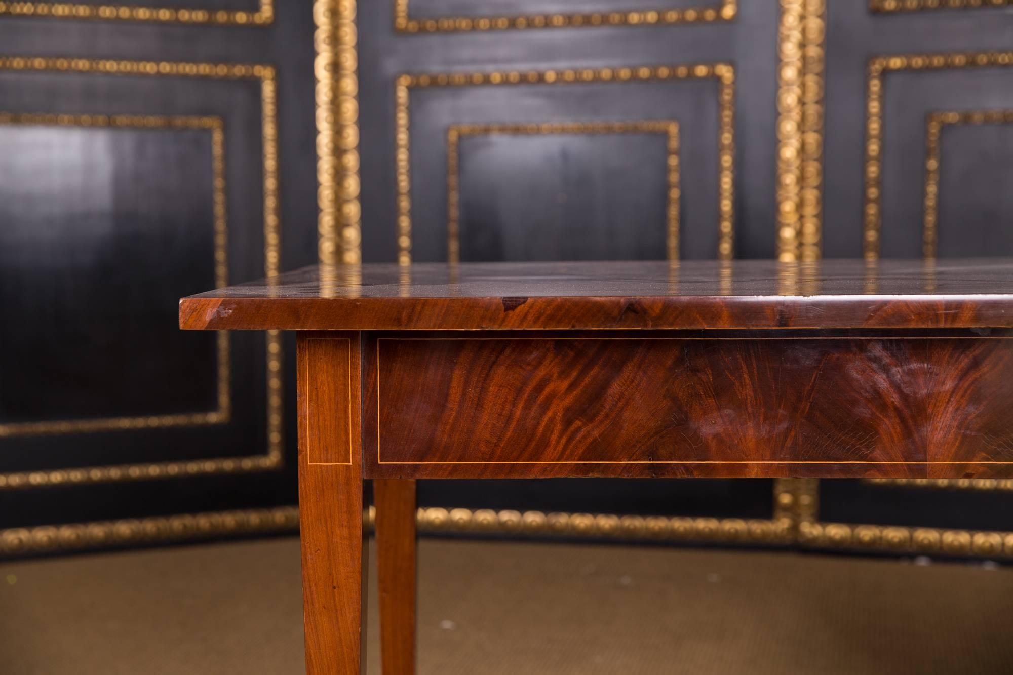 19th Century Old Biedermeier Backgammon Table with Mahogany Veneer Nice ...