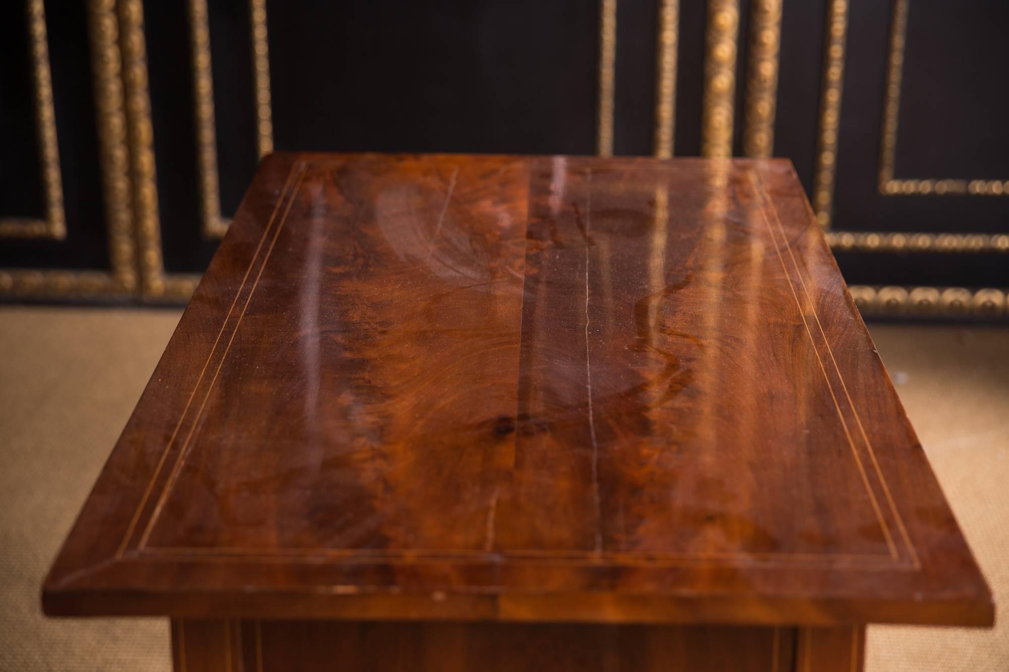 19th Century Old Biedermeier Backgammon Table with Mahogany Veneer Nice ...