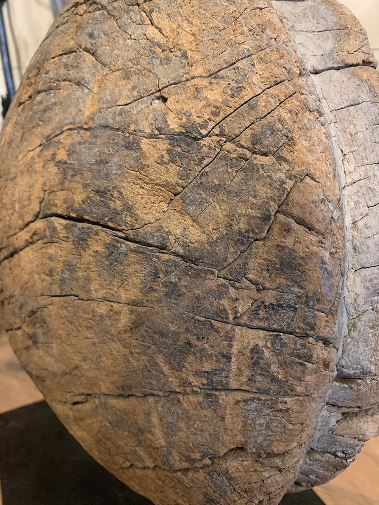 19th Century or Earlier Wooden Wheel on Custom Base at 1stDibs