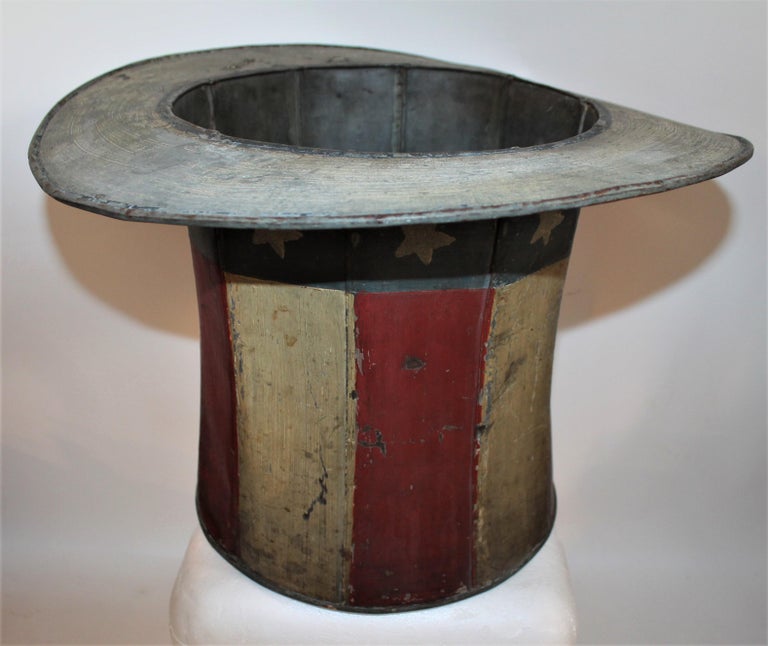19th Century Original Painted Tin Large Trade Sign/Hat at 1stDibs