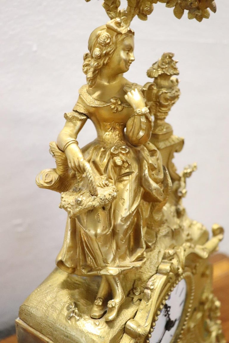 19th Century Ormolu Gilt Bronze Antique Table Clock For Sale at 1stDibs