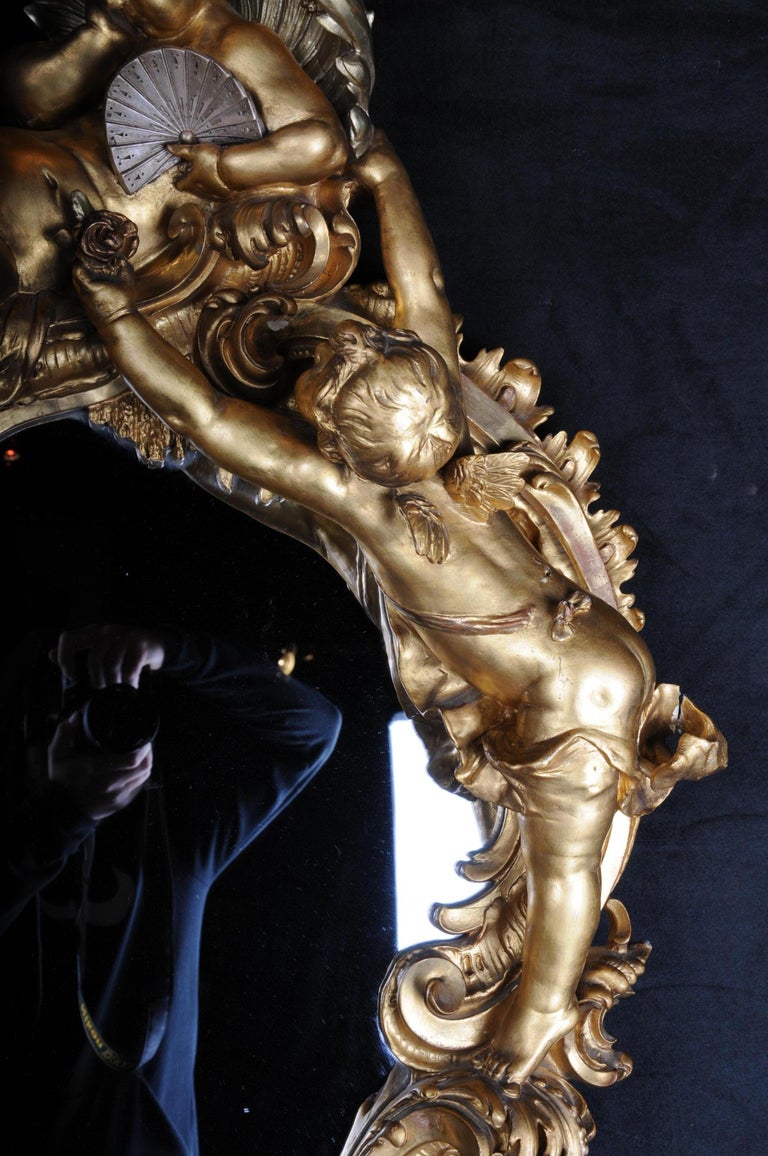 19th Century Ornate Rococo Mirror, Solid Wood Gilded in 1870, Paris For ...