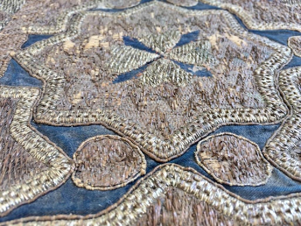19th Century Ottoman Moorish Metallic Threads Embroidered Textile For ...