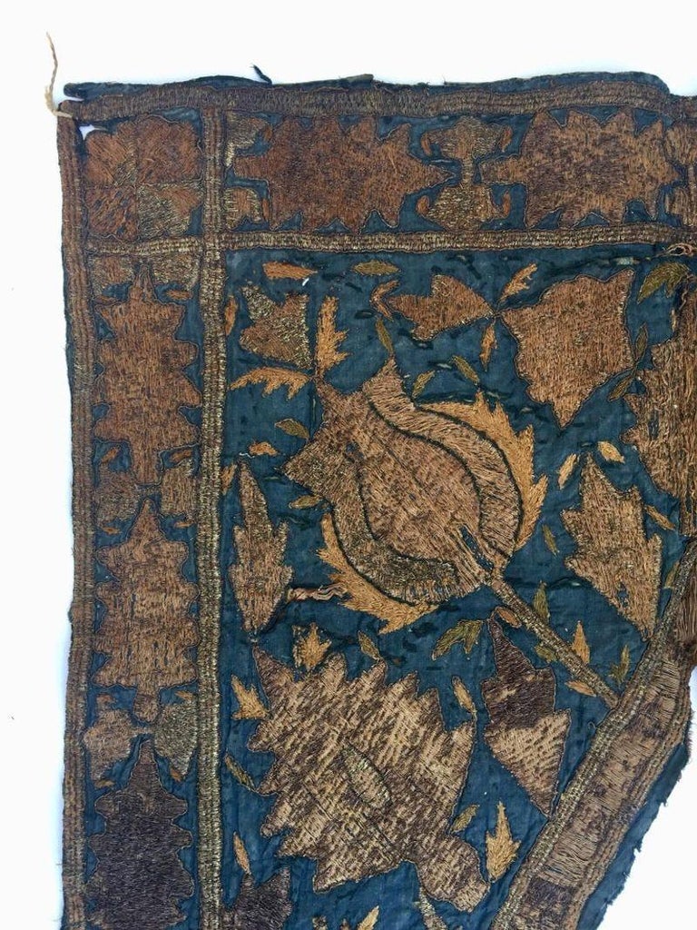 19th Century Ottoman Empire Silver Metallic Threads Embroidered Textile ...