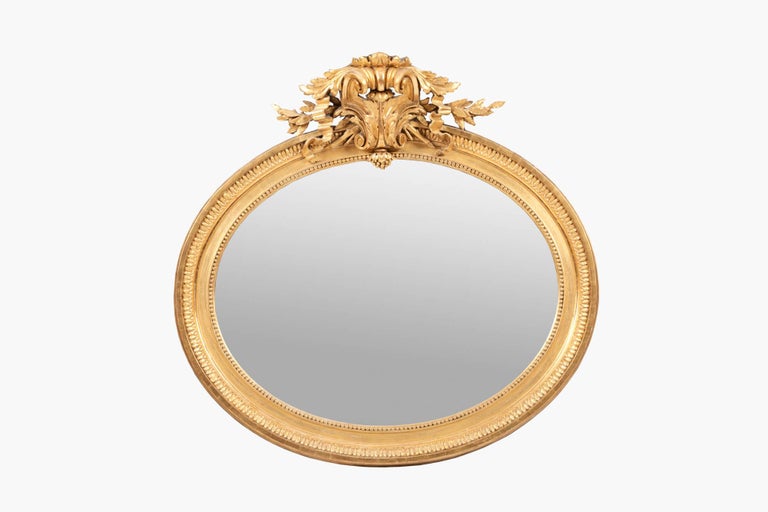 19th Century Oval Gilt Mirror For Sale at 1stDibs