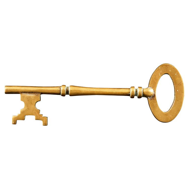 19th Century Overscale Brass Key For Sale at 1stDibs
