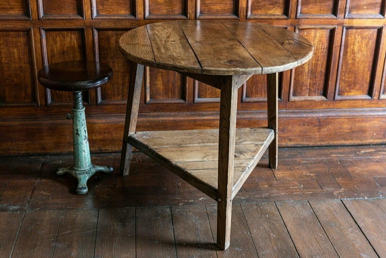 19th Century Oversized English Oak Cricket Table at 1stDibs