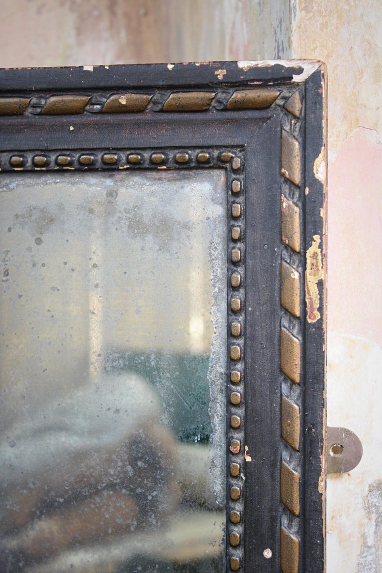 19th Century Oxidised Foxed Antique Ebonised Mercury Mirror Shop at 1stDibs