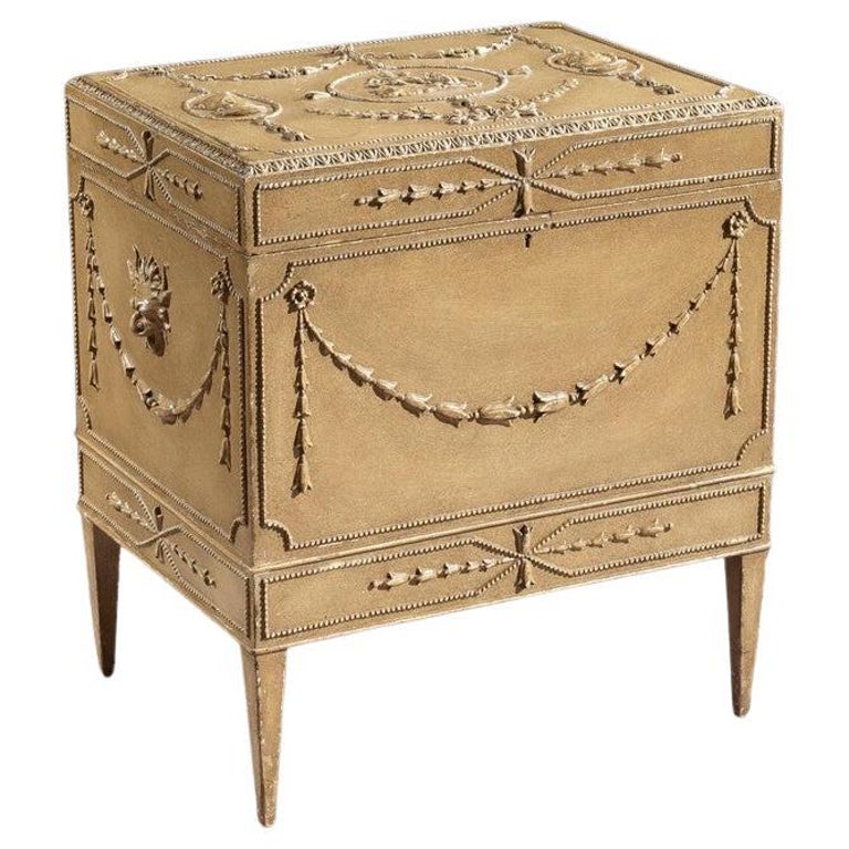 19th Century Painted Carton Pierre Chest/Cellaret in the Adam ...