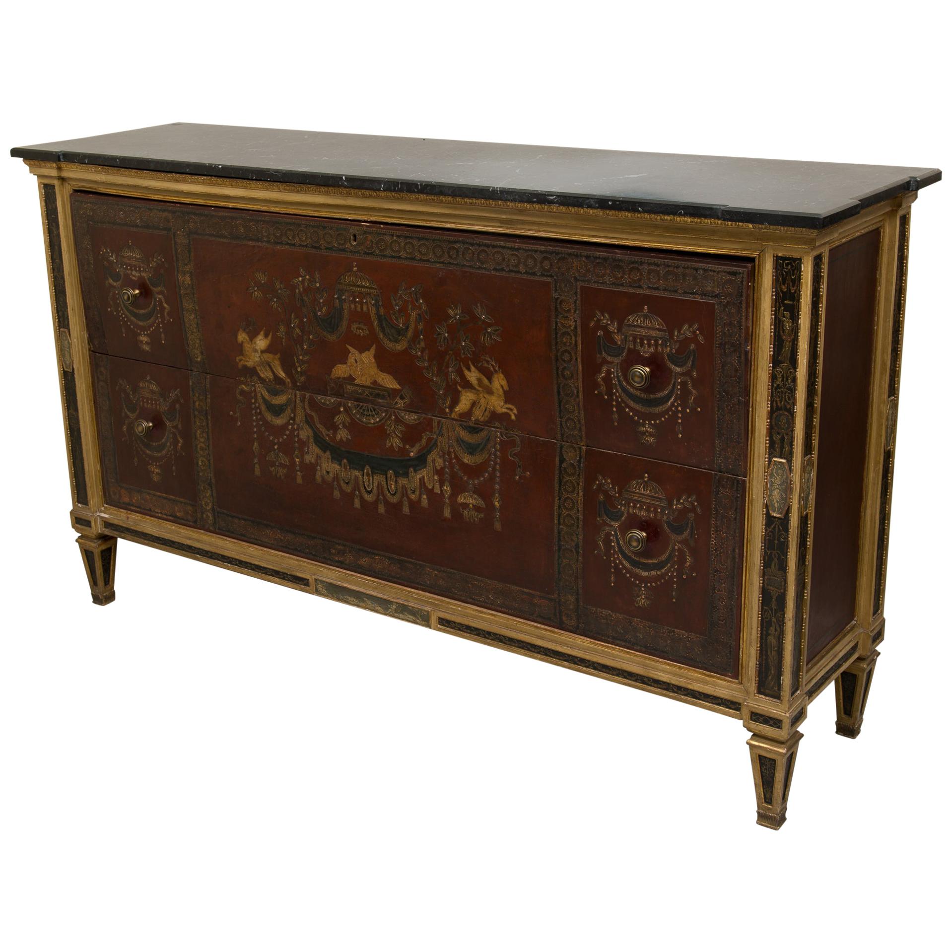 19th Century Painted Chest Adapted to a Dry Bar at 1stDibs