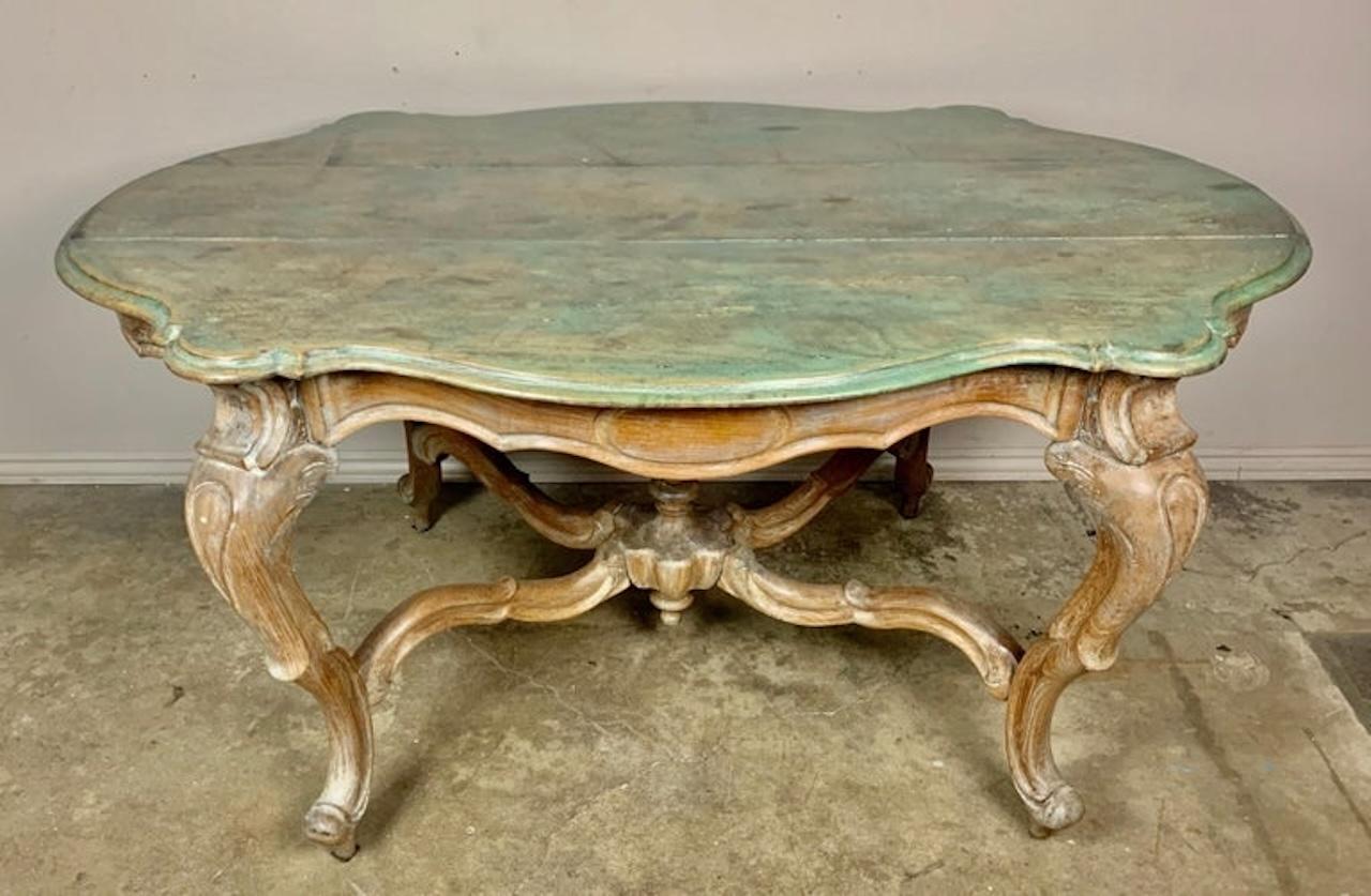 19th Century Painted French Oval Shaped Center Table For Sale at 1stDibs