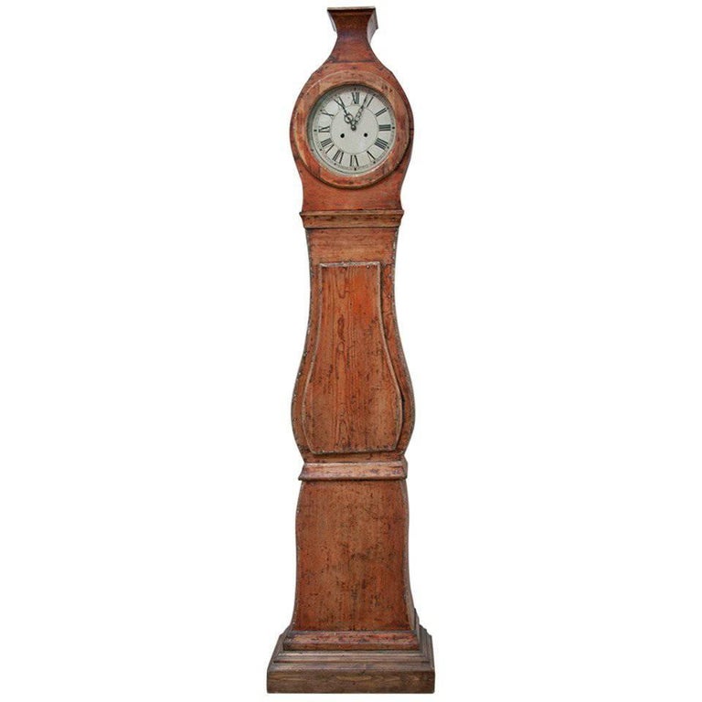 19th Century Painted Swedish Tall Case Clock at 1stDibs