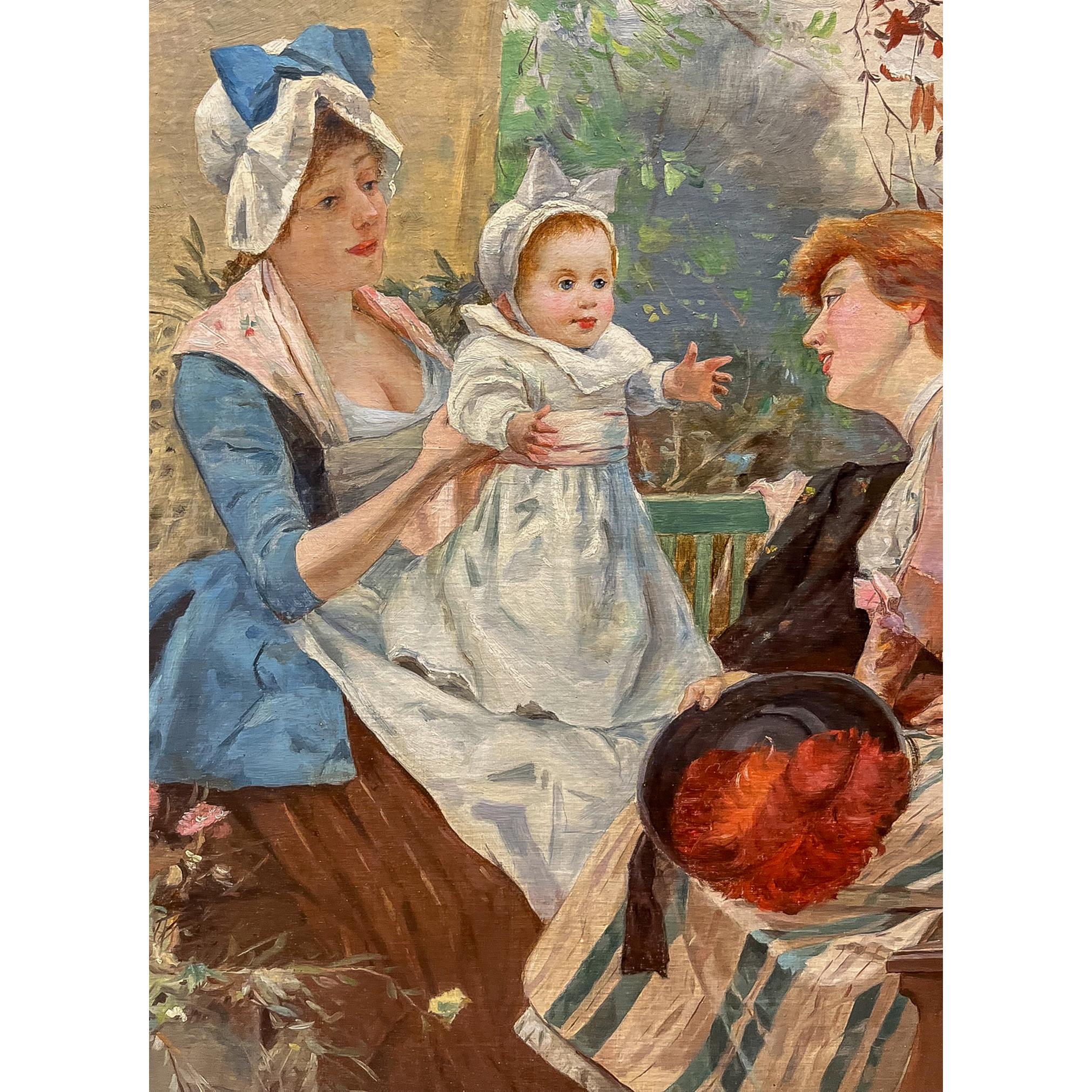 19th Century Painting Entitled Garden Party by Emile Auguste Pinchart ...