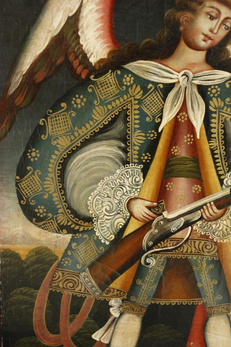 19th century painting of a Spanish colonial Angel at 1stDibs
