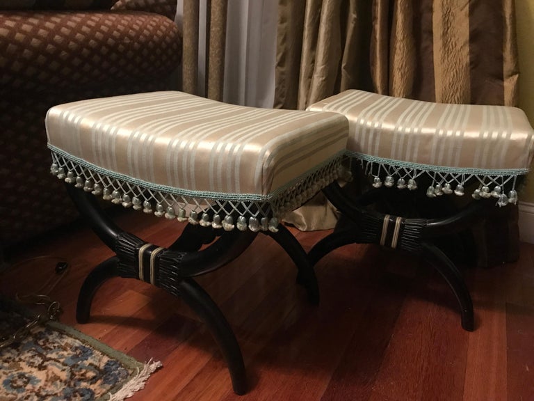 19th Century Pair of America or European Curule Stools For Sale at 1stDibs