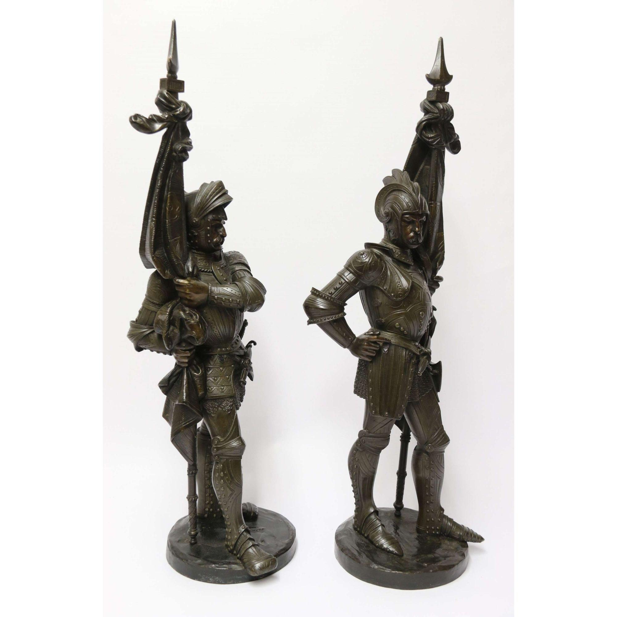 19th Century Pair of Bronze Knights, circa 1860 at 1stDibs