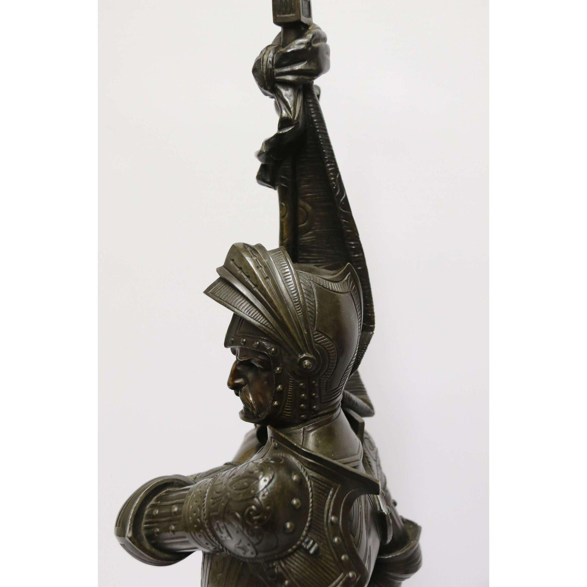 19th Century Pair of Bronze Knights, circa 1860 at 1stDibs