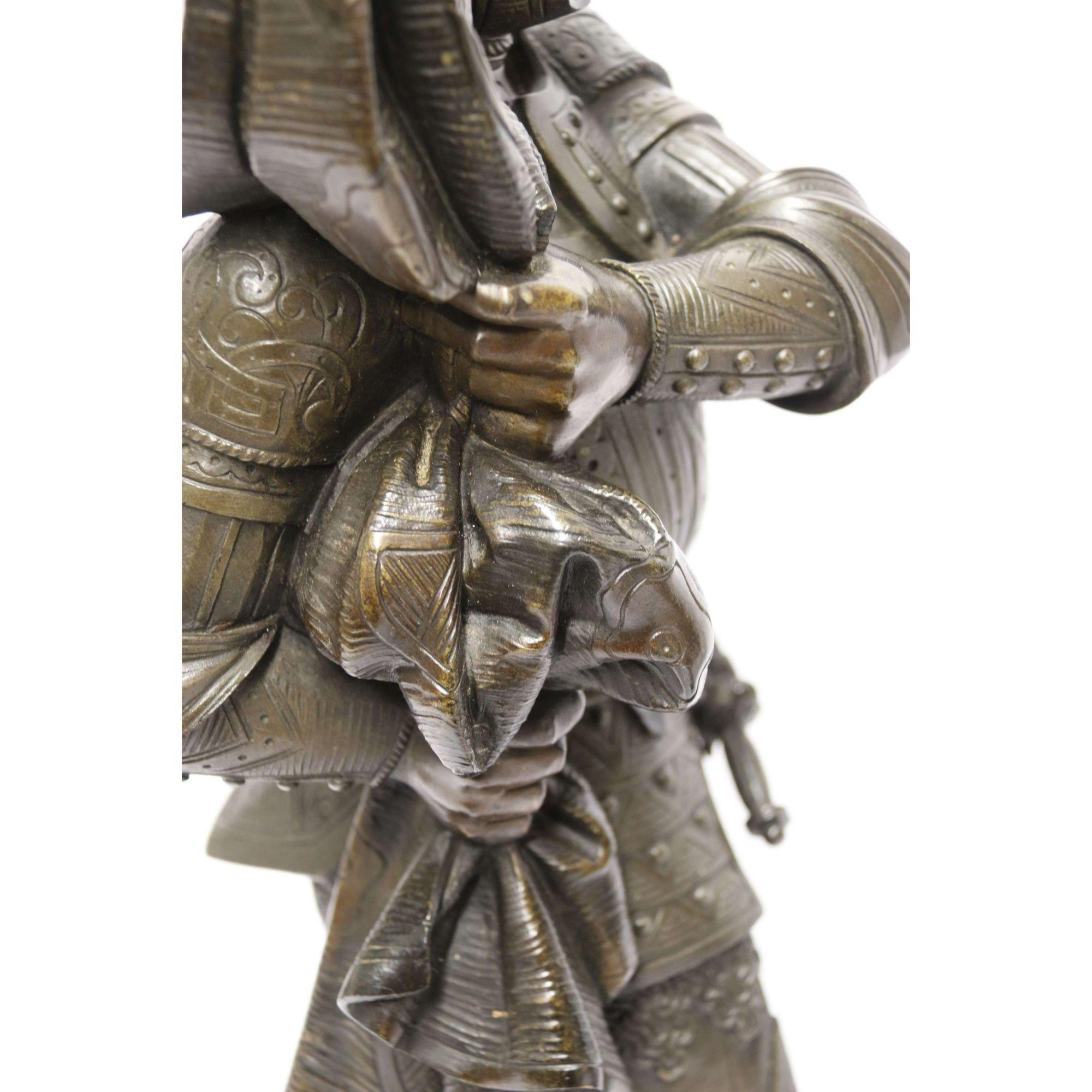 19th Century Pair of Bronze Knights, circa 1860 at 1stDibs