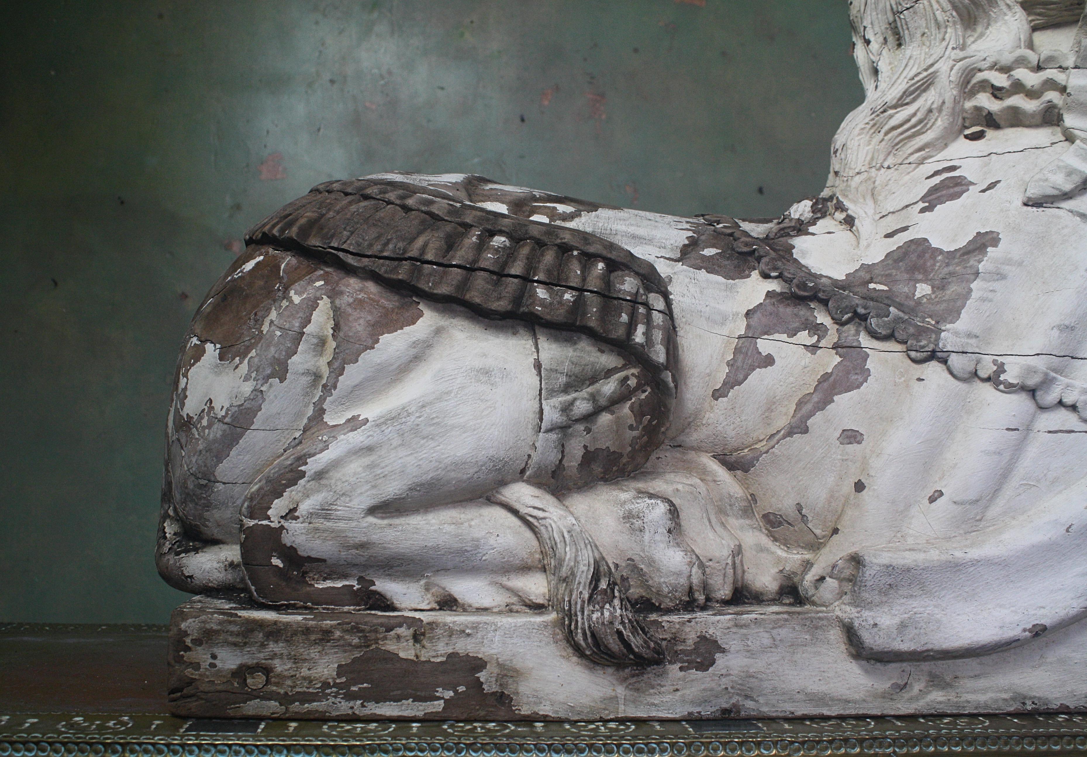 19th Century Pair of Carved Entrance Guardians, Neoclassical Carved ...