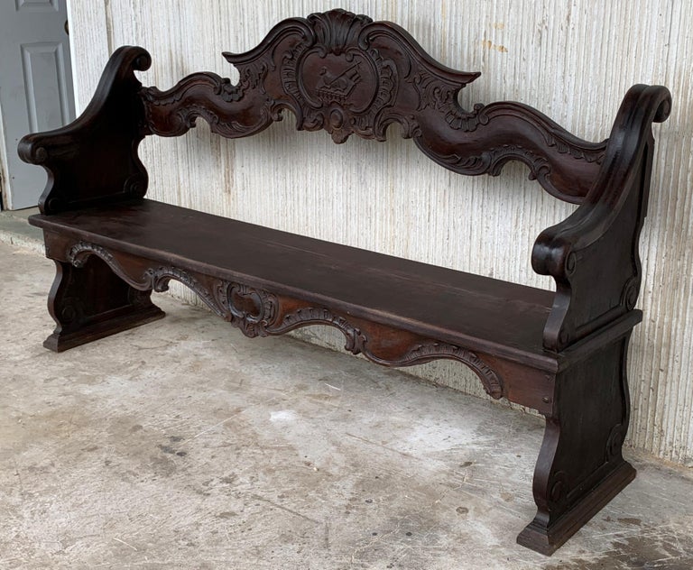 19th Century Pair of French Carved Oak Settees or Park Benches For Sale ...