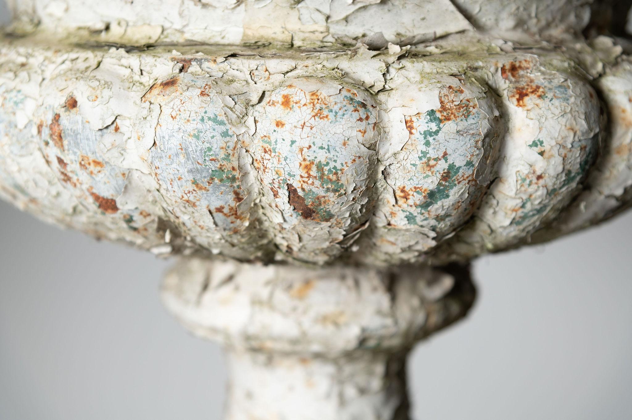 19th Century pair of French cast iron urns, planters, original patina ...