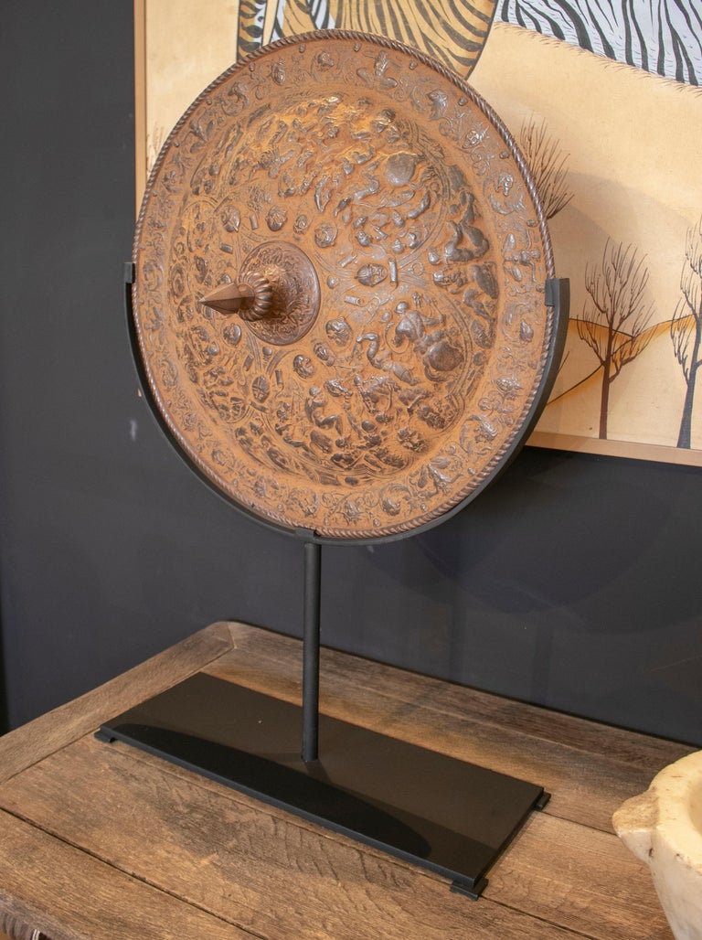 19th Century Pair of Italian Round Iron Shields on Stands at 1stDibs ...