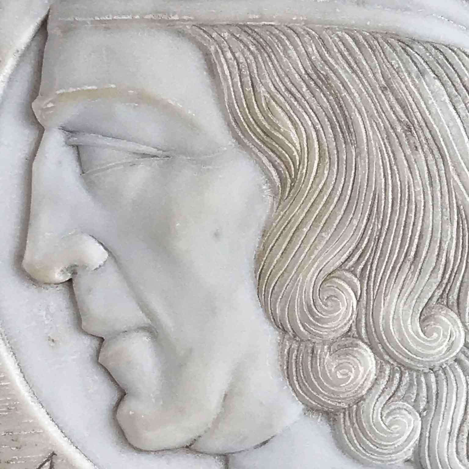 19th Century Pair of Italian White Marble Portrait Reliefs of ...