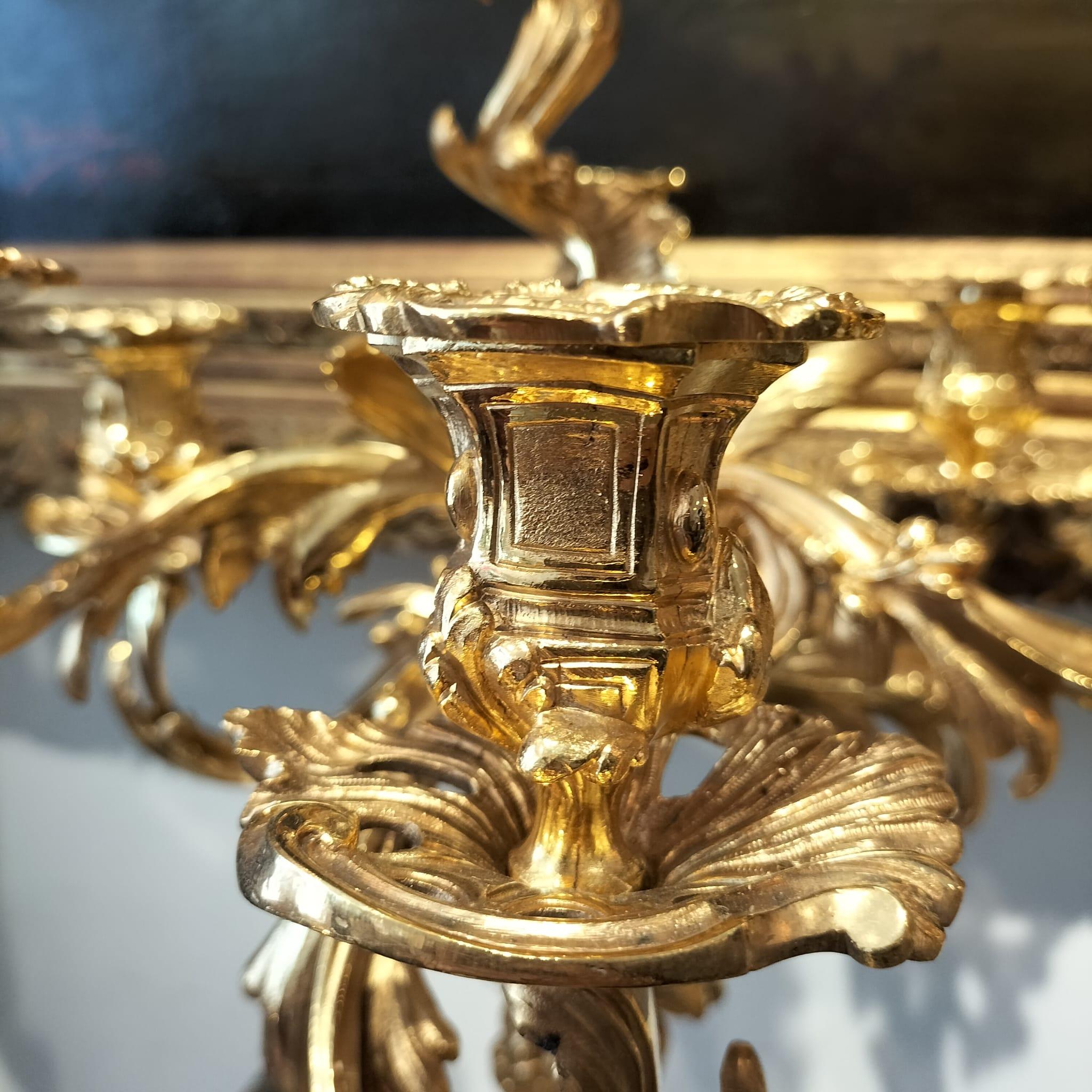19th Century Pair of Large Candelabras in Gilt and Chiseled Bronze For ...