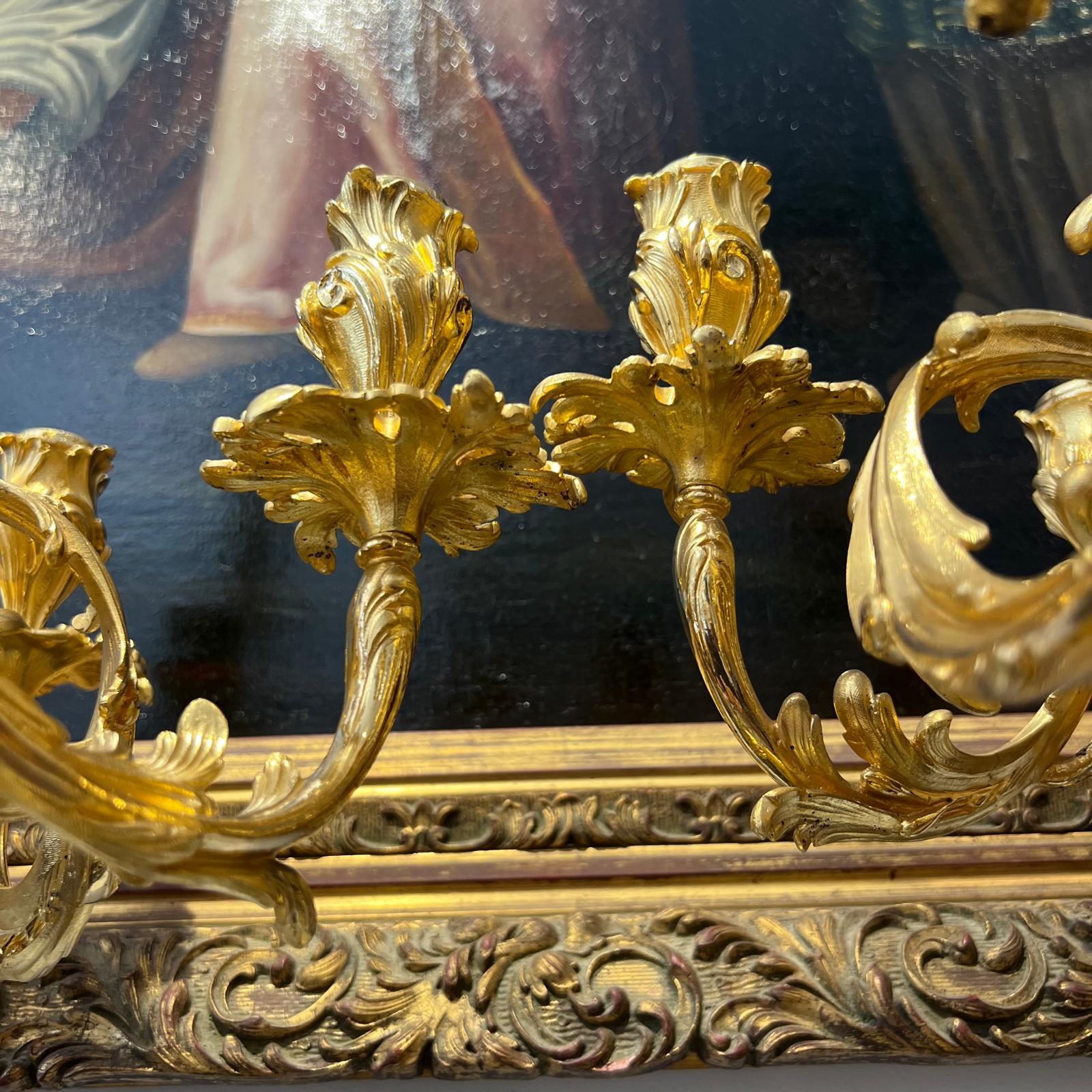 19th Century Pair of Large Candelabras in Gilt Bronze in the style of ...