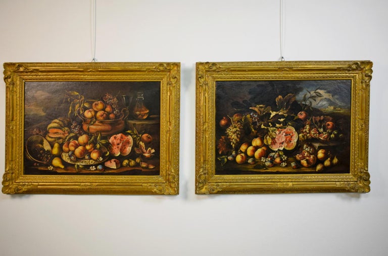 19th Century Pair Still Life by Follower of Michele Pace Called ...