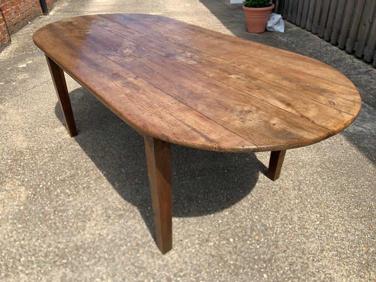 19th Century Pale Ash Oval Farmhouse Table at 1stDibs