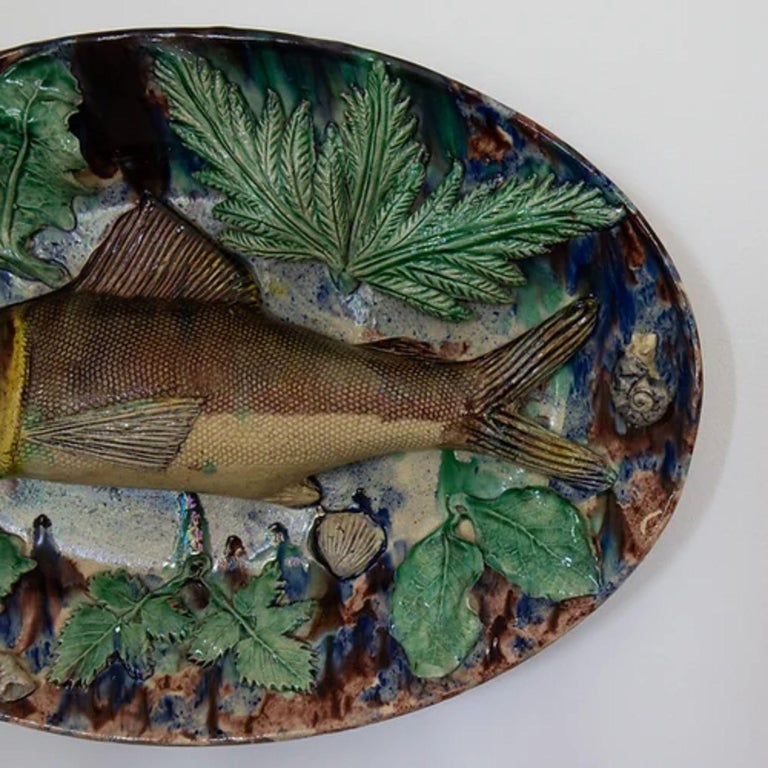 19th Century Palissy Ware Fish Plate, circa 1860 For Sale at 1stDibs