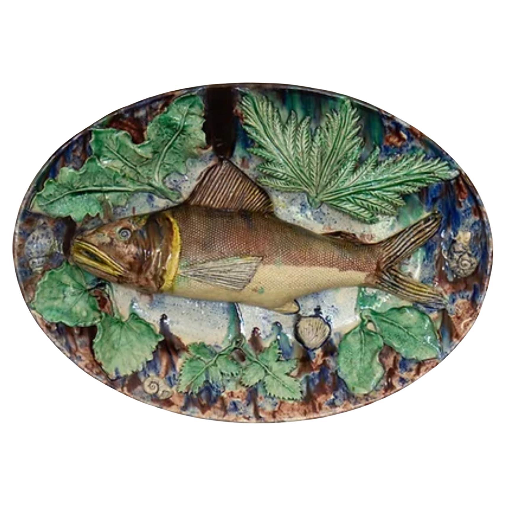 French Palissy Ware Fish Plate, circa 1890 For Sale at 1stDibs