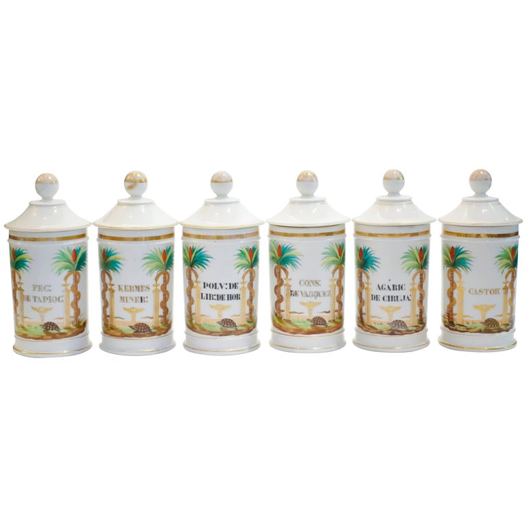 19th Century Palm Tree Pharmacy Jars at 1stDibs