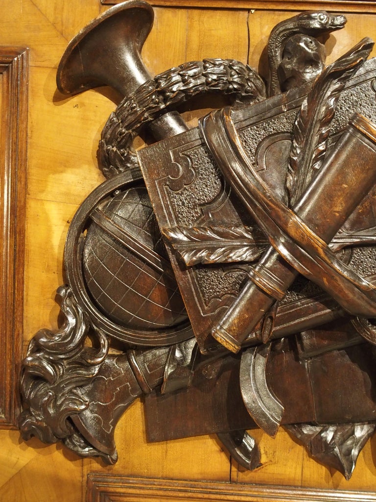 19th Century Panel with Mounted Trophy Carving at 1stDibs