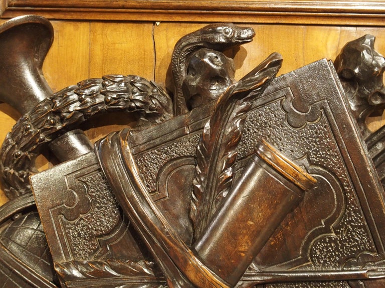 19th Century Panel with Mounted Trophy Carving at 1stDibs