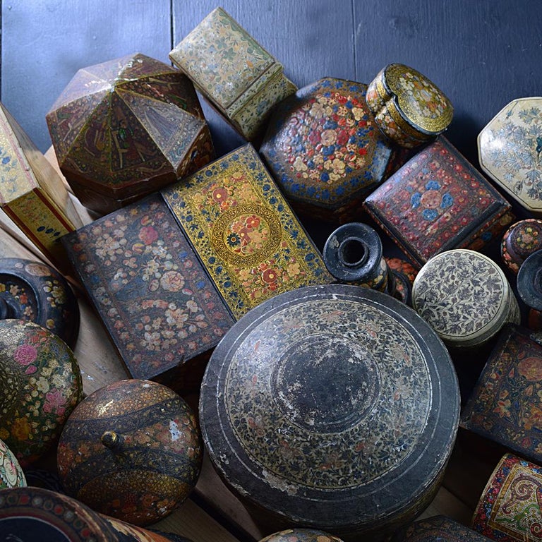 19th Century Papier Mache Kashmiri Collection For Sale at 1stDibs