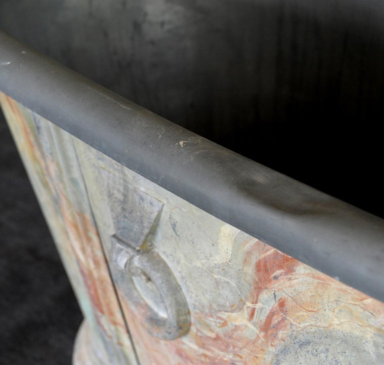 19th Century Parisian Faux Marble Painted Zinc Bathtub For Sale at ...