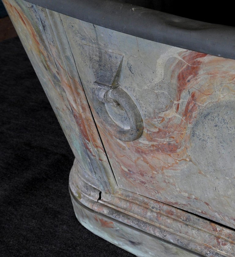 19th Century Parisian Faux Marble Painted Zinc Bathtub For Sale at ...